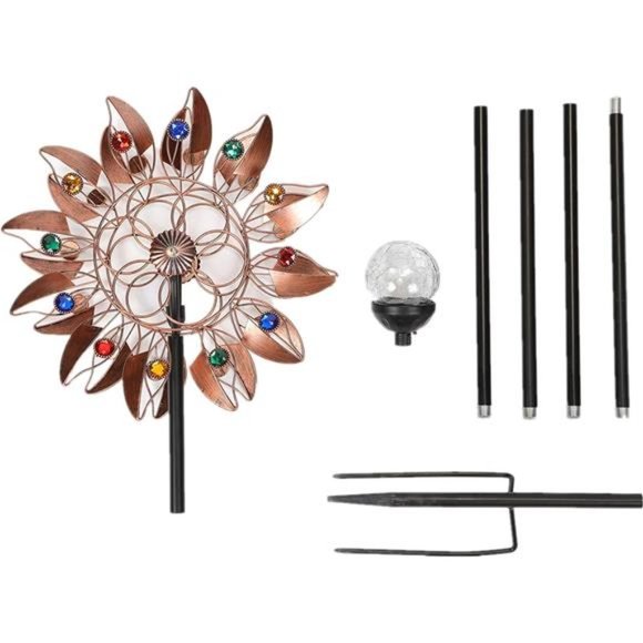 Accents | Solar Wind Spinner Multicolor Led Lighting By Solar Powered ...